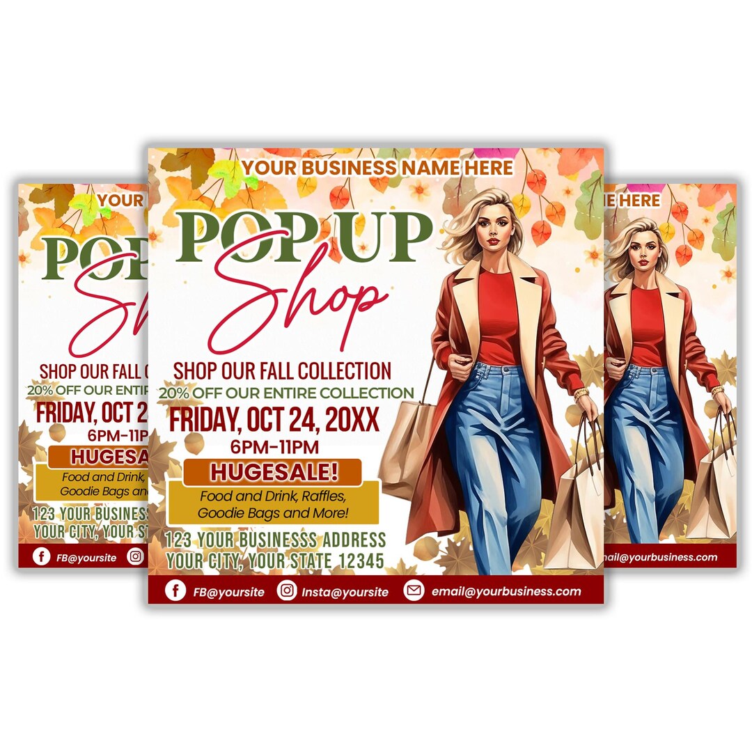 Rustic Fall Pop-up Flyer Editable - Etsy