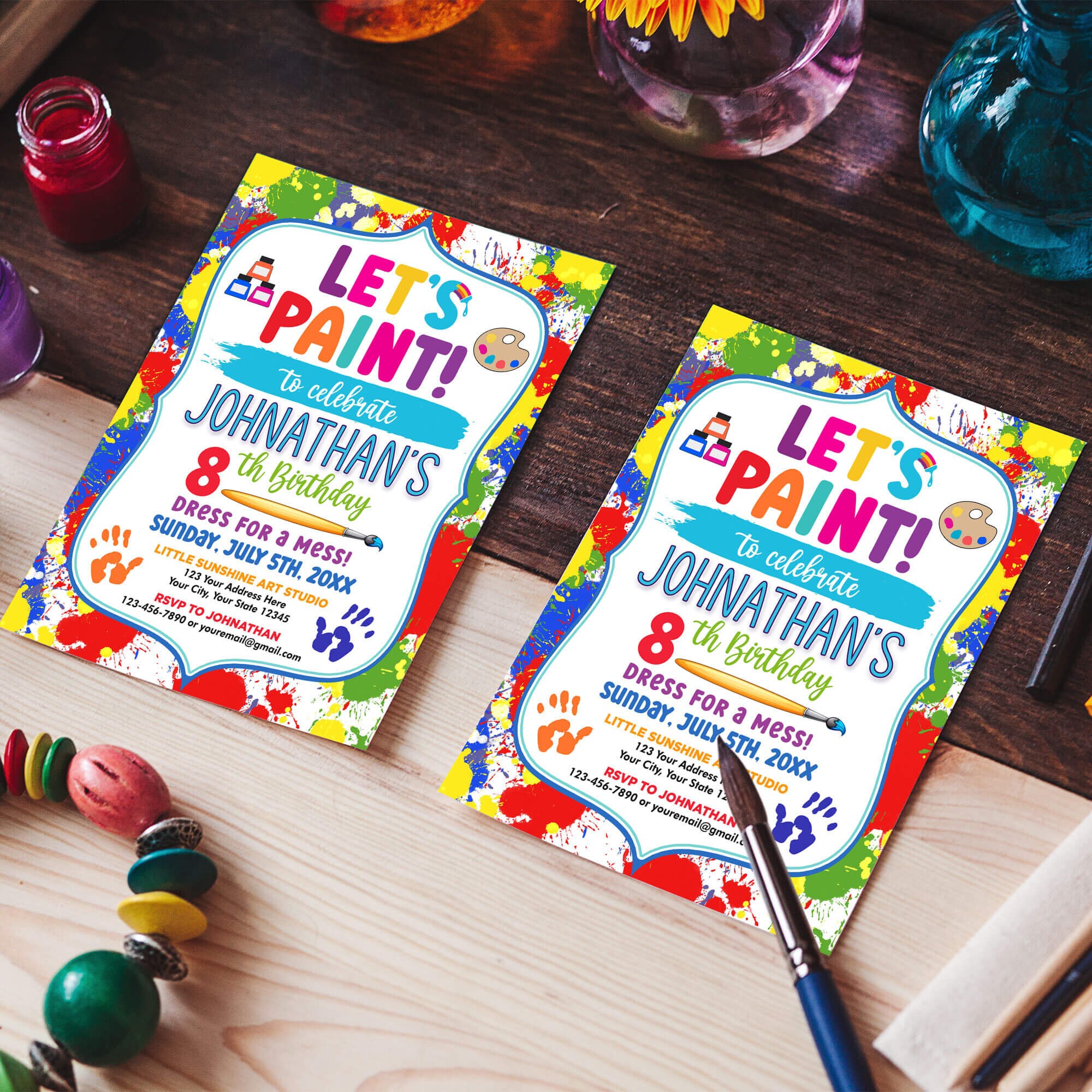 Painting Party Invitation, Art Party Invitation, Art Birthday Party ...