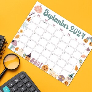 Spooky September 2024 Calendar Printable for Halloween - Etsy