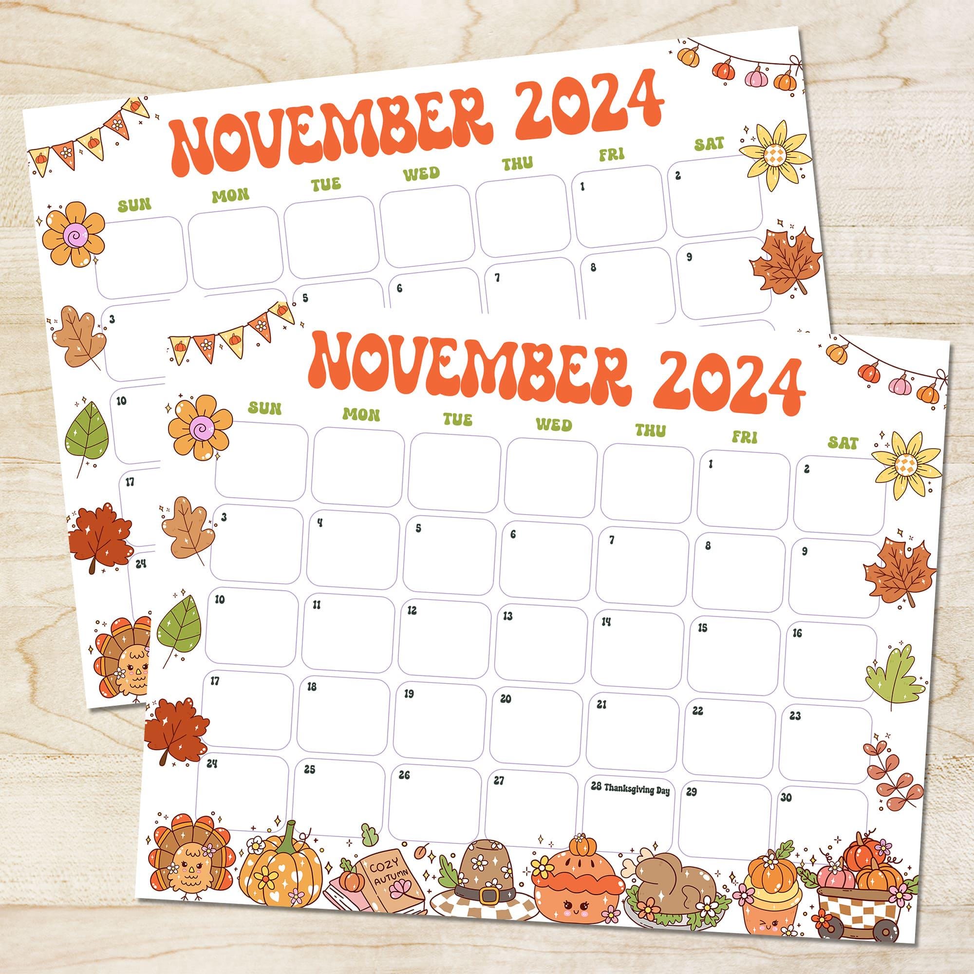 November Calendar Ideas For School