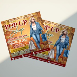 Editable Fall Pop up Shop Flyer - Etsy