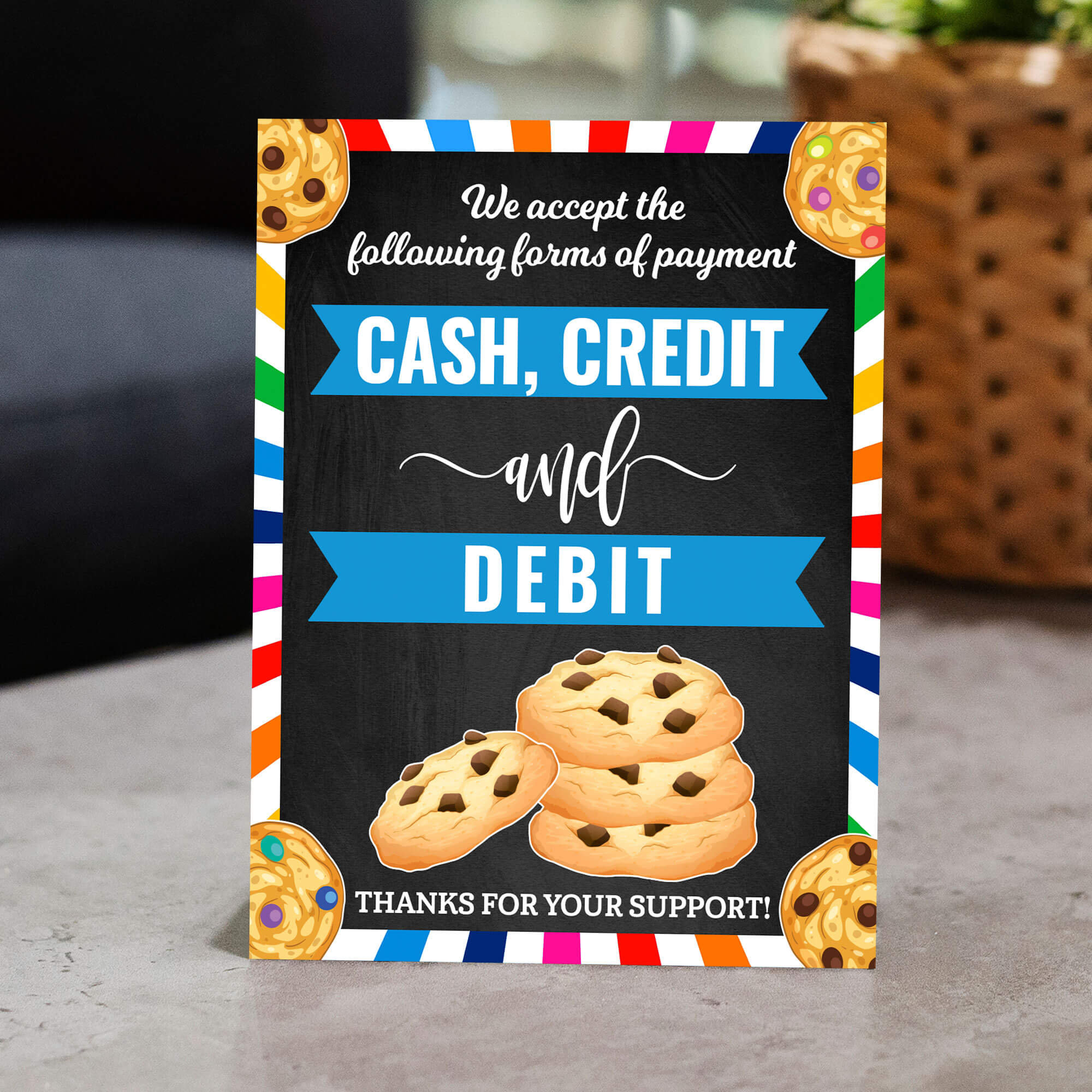 PDF We Accept Payments Sign Cash Printable Cookie Booth - Etsy