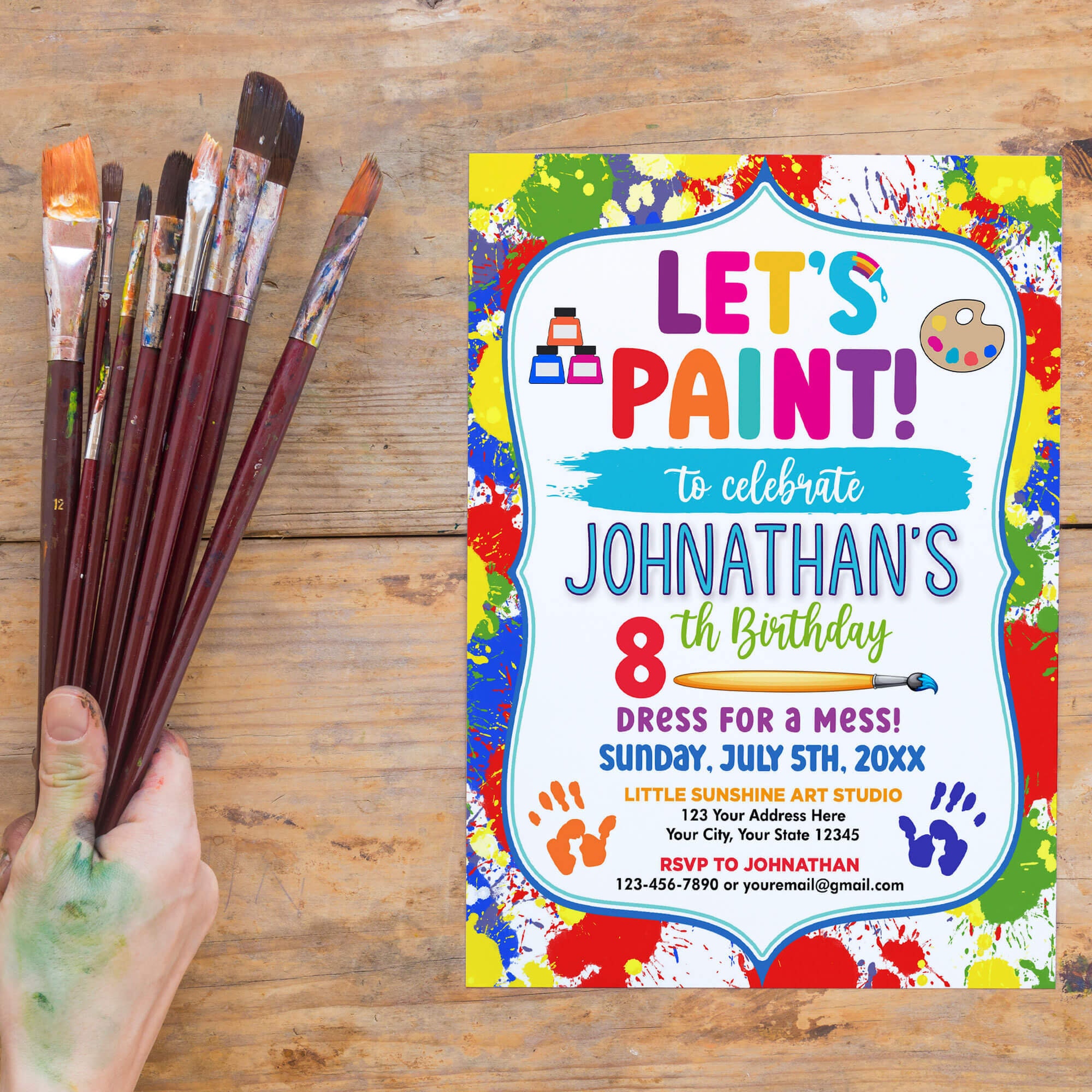 Painting Party Invitation, Art Party Invitation, Art Birthday Party ...