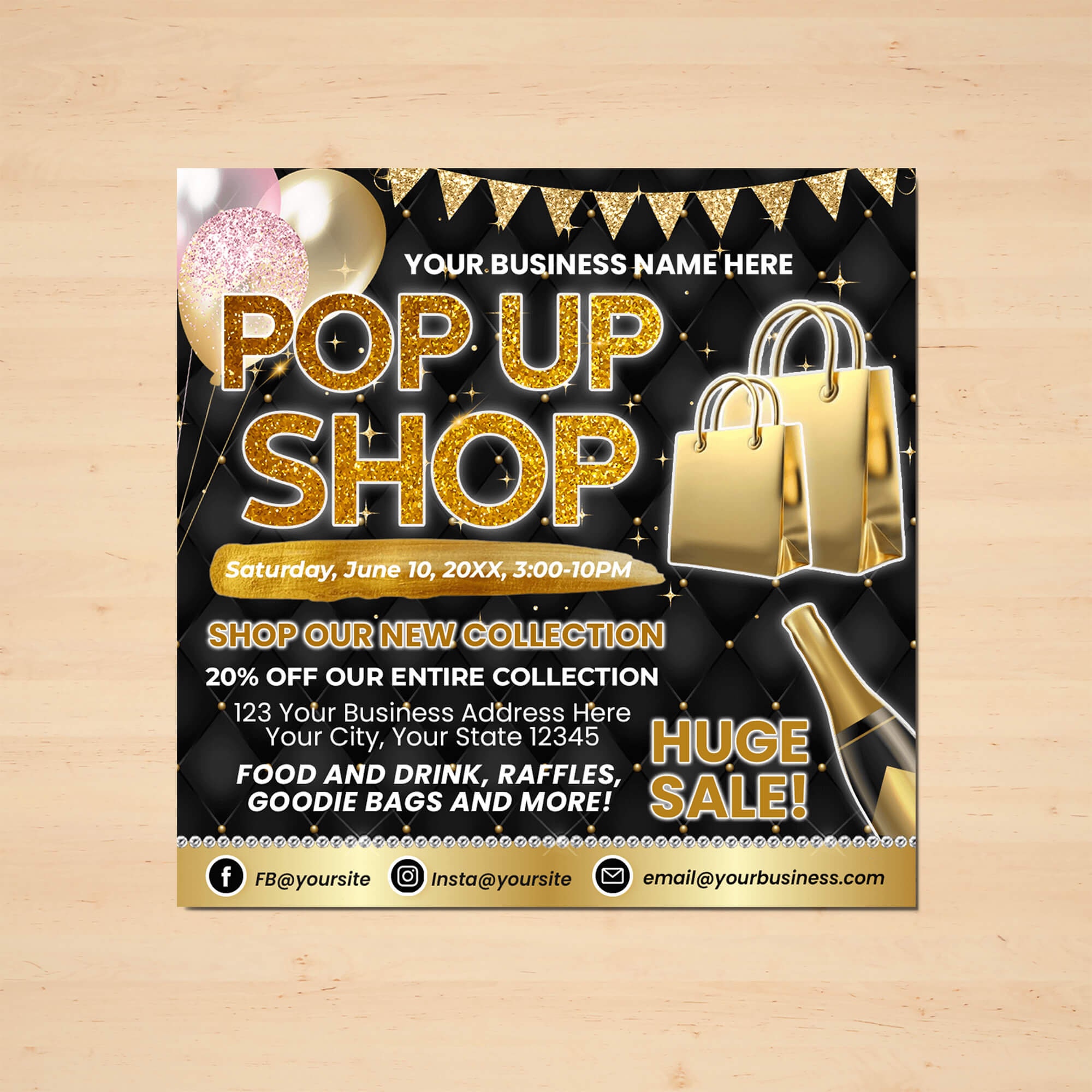 Pop up Shop Flyer Template, Sale Event Flyer, Shopping Event Flyer ...