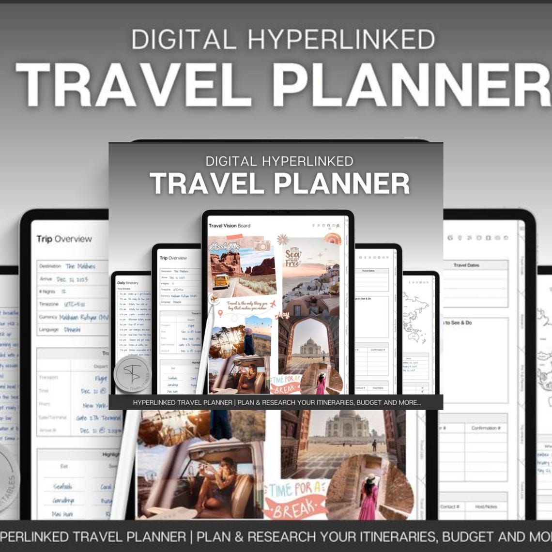 Digital Travel Journal, Goodnotes Travel Planner, Travel Itinerary ...