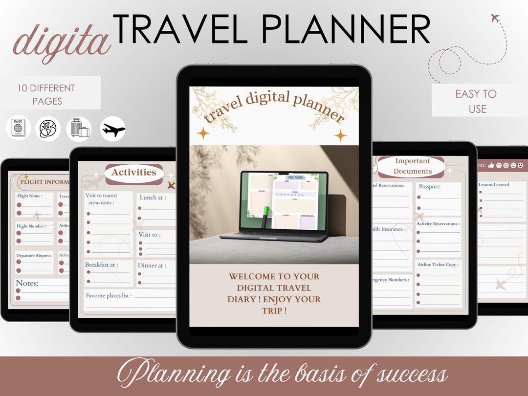 Digital Travel Journal, Goodnotes Travel Planner, Travel Itinerary ...