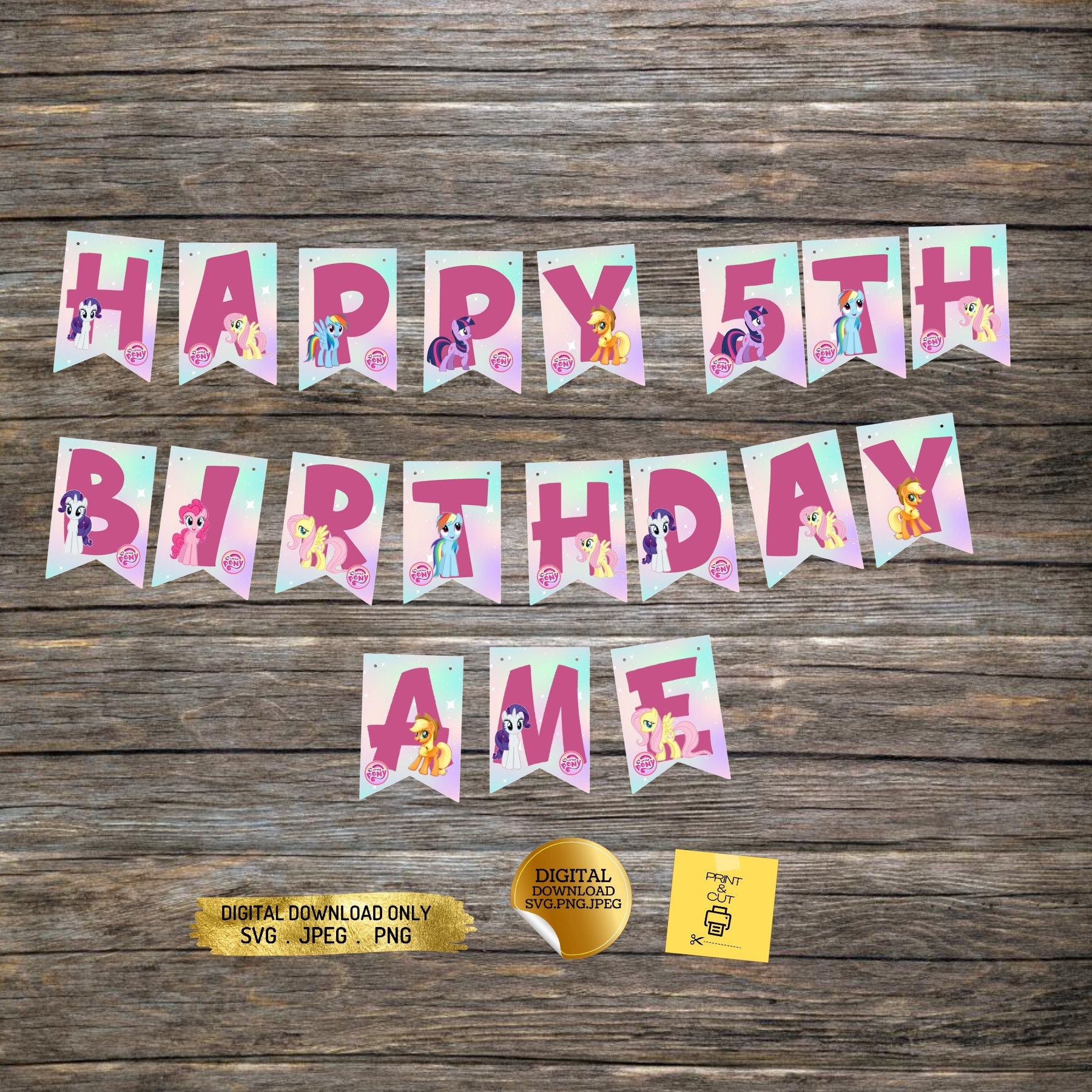 Birthparty Decorations Treasures Gifted My Little Pony Birthday Banner ...