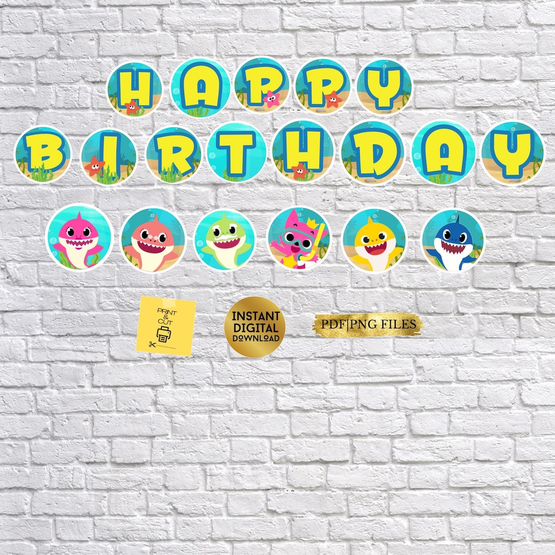 Baby Shark Banner Birthday Banner/ Party Banner/party Decorations ...