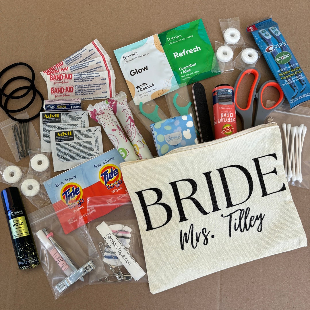 Ultimate Bride Emergency Kit, Wedding Emergency Kit, Personalized Bride ...