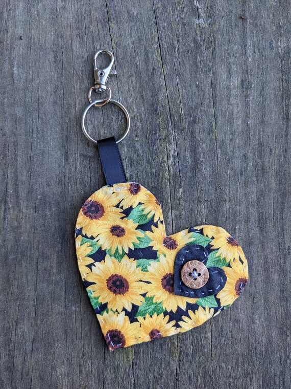Sunflower Heart Bangle Zipper Pull Key Chain - Etsy