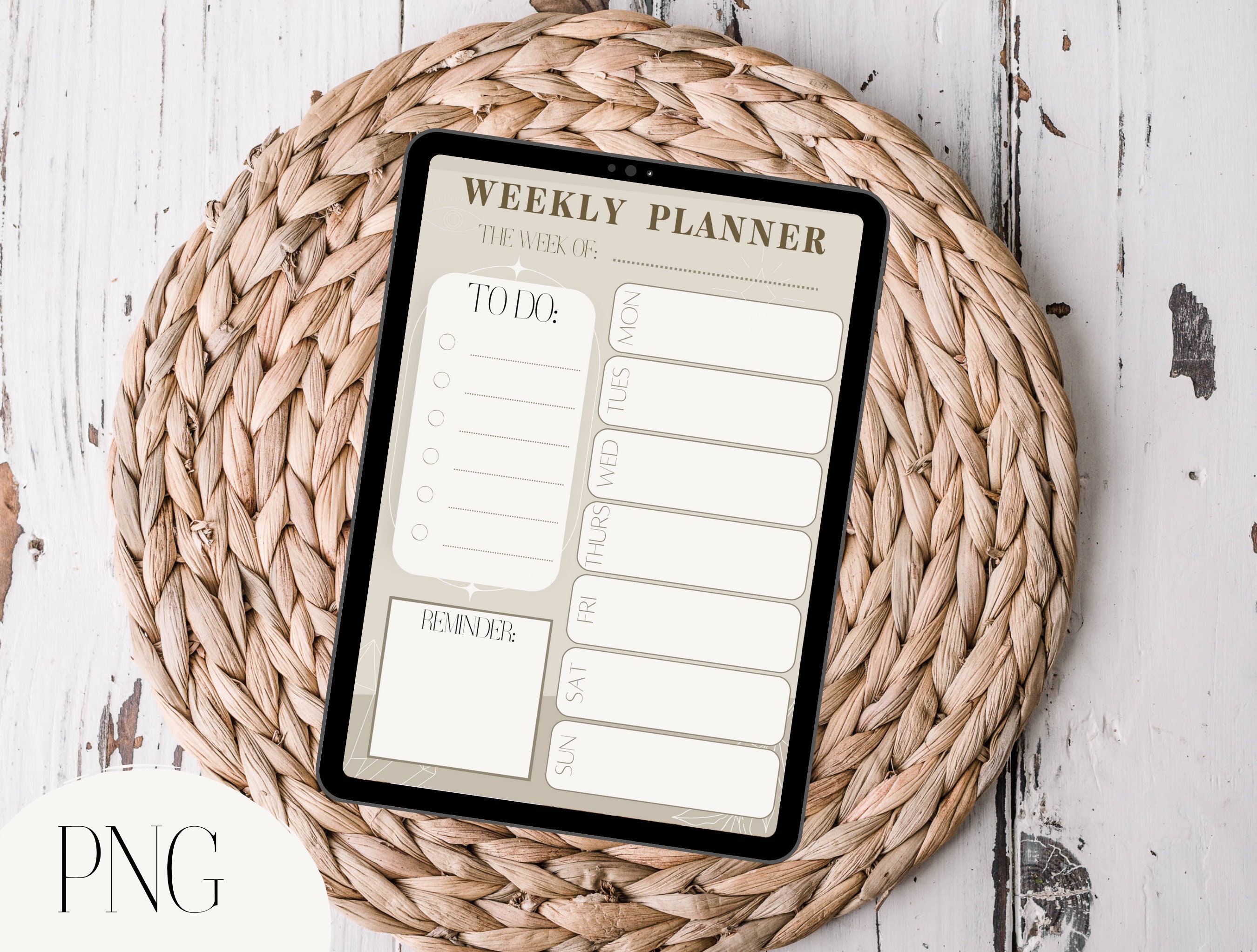 Boho Beige Weekly Planner Printable Minimalist Weekly Planner Mystic ...
