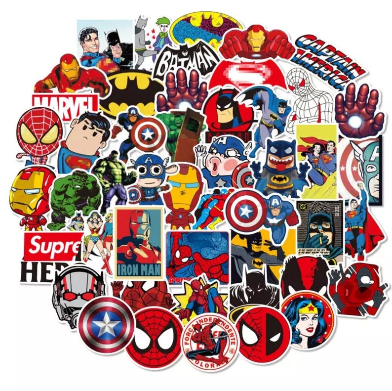 Cute Kawaii Aesthetic Marvel and DC Justice League Stickers - Etsy