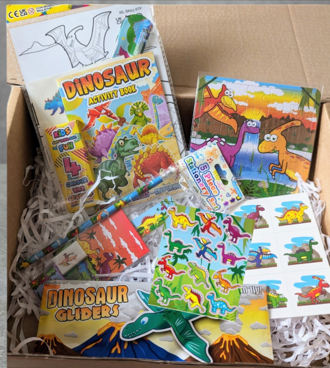 Dinosaur Gift, Dinosaur Activity Set, Dinosaur Letterbox Gift, Birthday ...