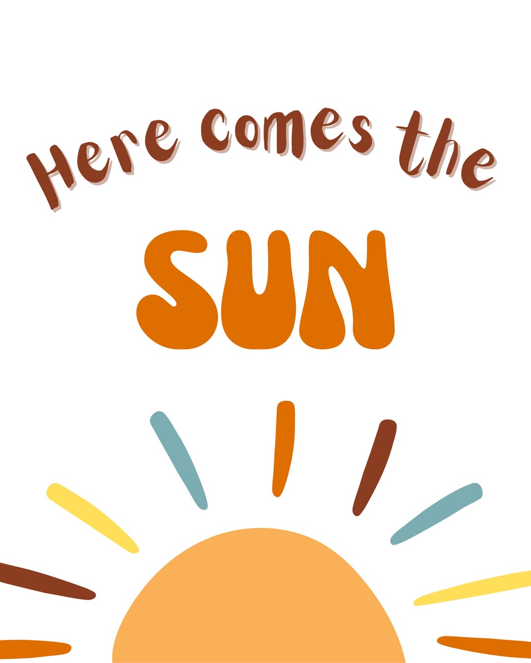 Here Comes the Sun Wall Art - Etsy