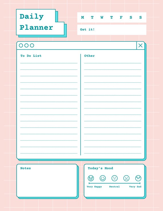 Daily Digital Planner Template - Etsy