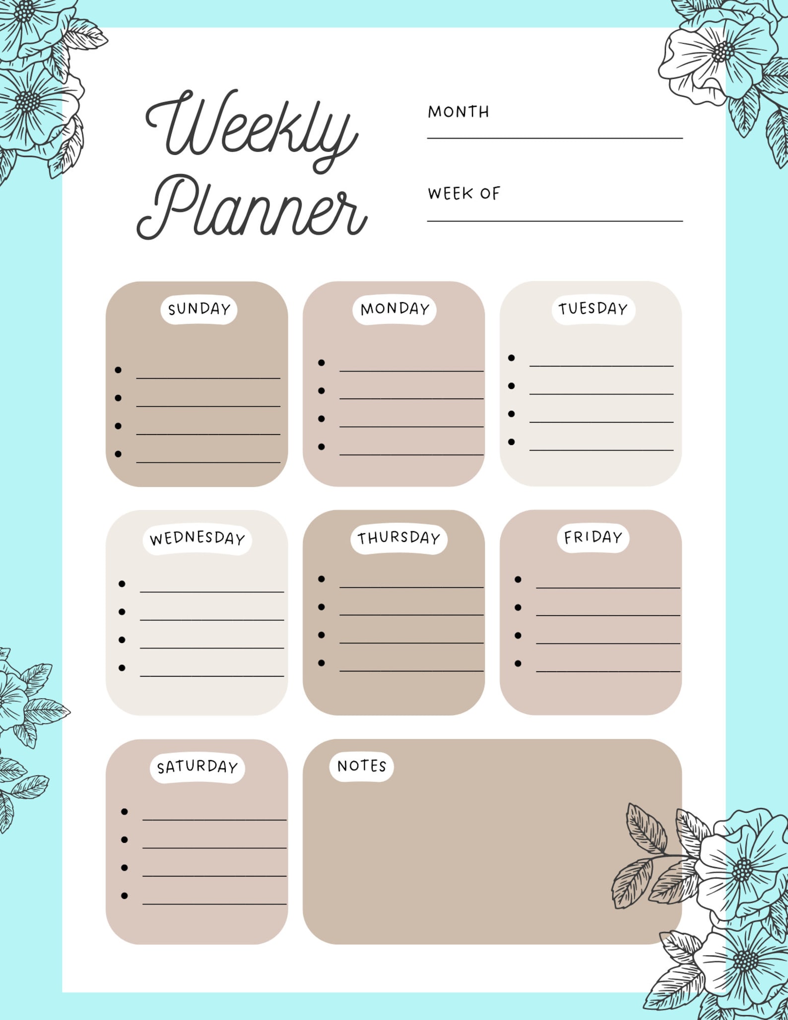 Digital Weekly Planner - Etsy