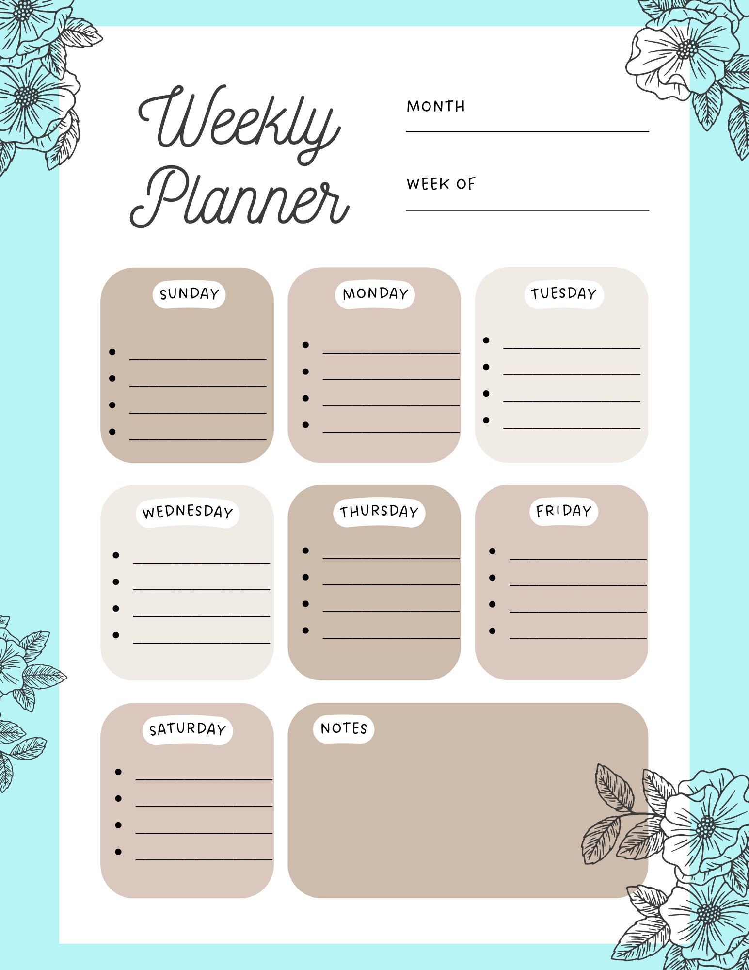 Digital Weekly Planner - Etsy