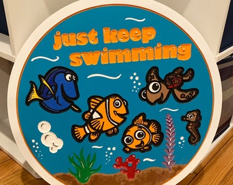 Nemo Just Keep Swimming Sign - Etsy
