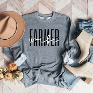 Personalized Farmers Wife Sweatshirt, Farm Life Gift, I Love My Farmer ...