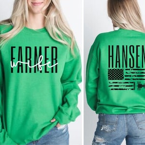 Personalized Farmers Wife Sweatshirt, Farm Life Gift, I Love My Farmer ...