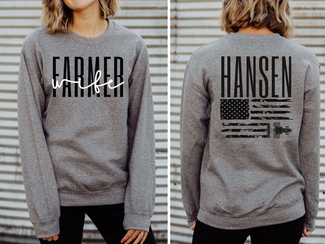 Personalized Farmers Wife Sweatshirt, Farm Life Gift, I Love My Farmer ...