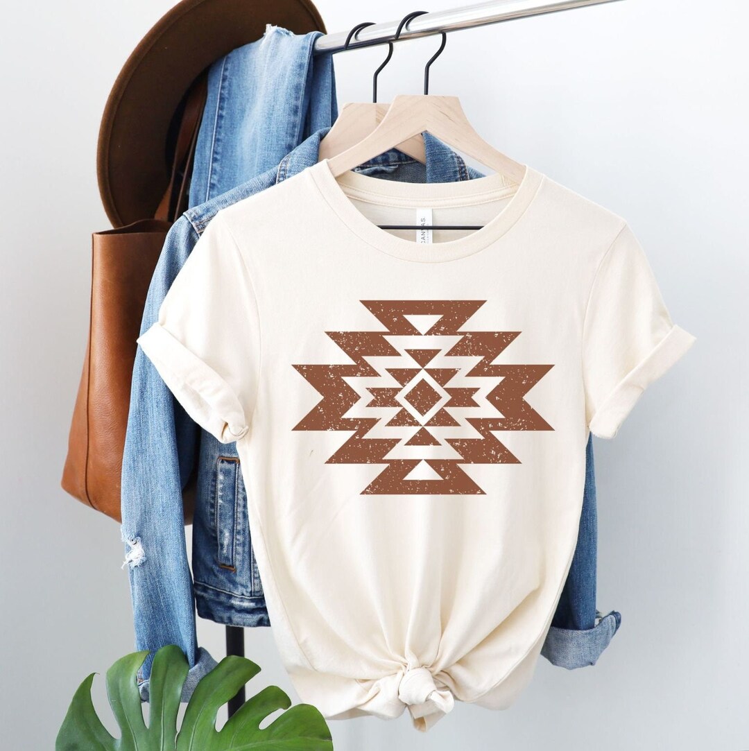 Aztec Western Shirt, Distressed Western Graphic Shirt, Country Music ...