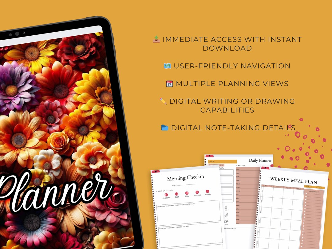 Blissful Daily & Weekly Digital Planner Instant Download Productivity ...
