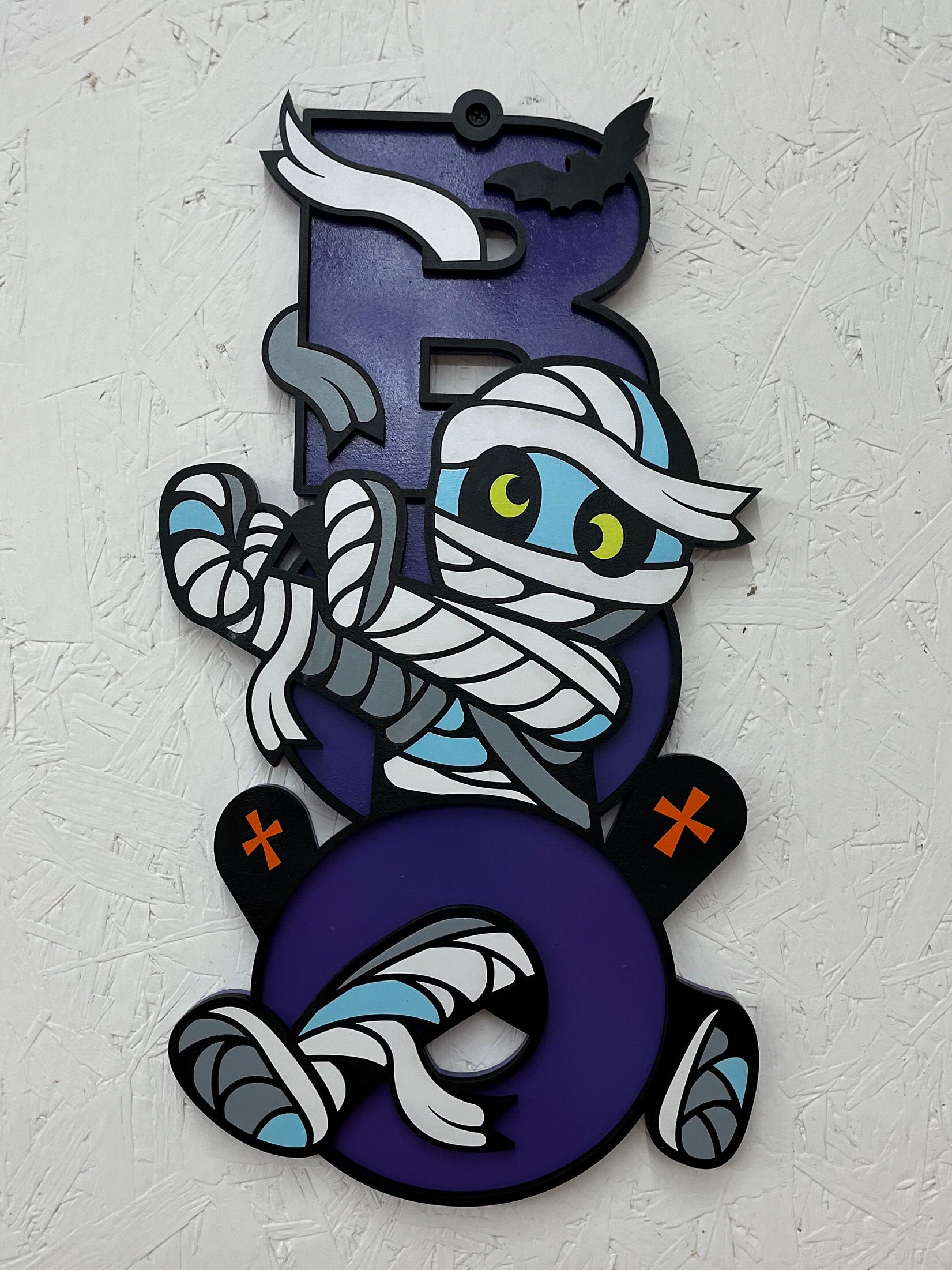 Halloween Door Sign | Mummy Halloween Door Sign | Wood Halloween Sign ...