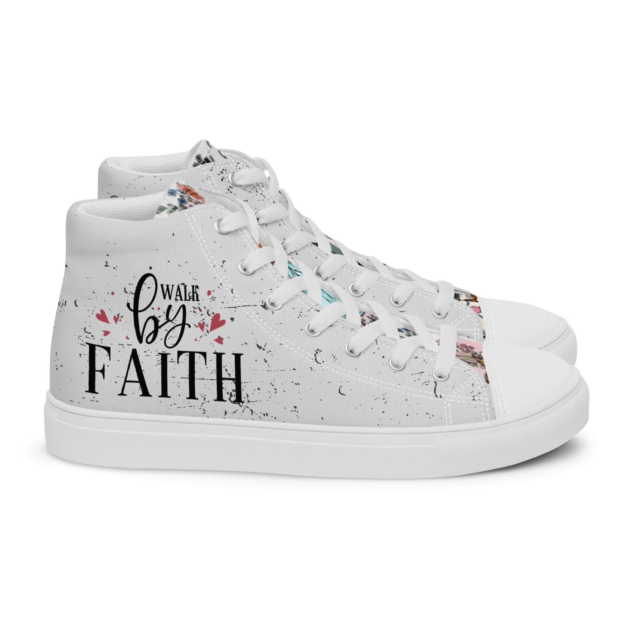 Christian Faith Womens Custom Print High-top Canvas Shoes, Walk by ...