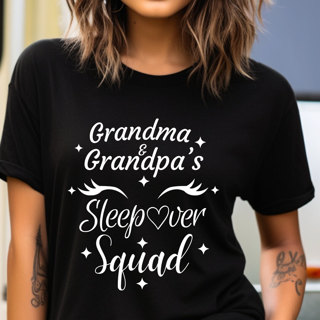 Sleepover Squad, Grandma & Grandpa (A), Bella+canvas 3001, Unisex Short ...