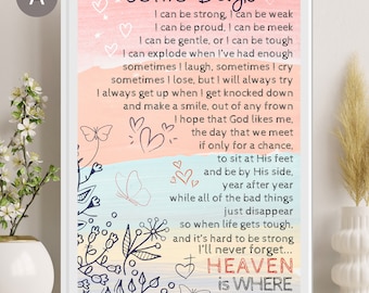 Christian Faith Wall Art Poster, Heaven is Where I Belong, Spirit, Home ...