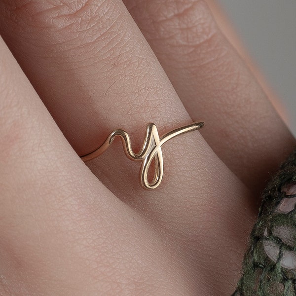 Letter Ring - Etsy