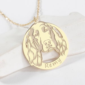 Personalized Irish Setter Gold Necklace Your Dog Name Pendant Handmade ...