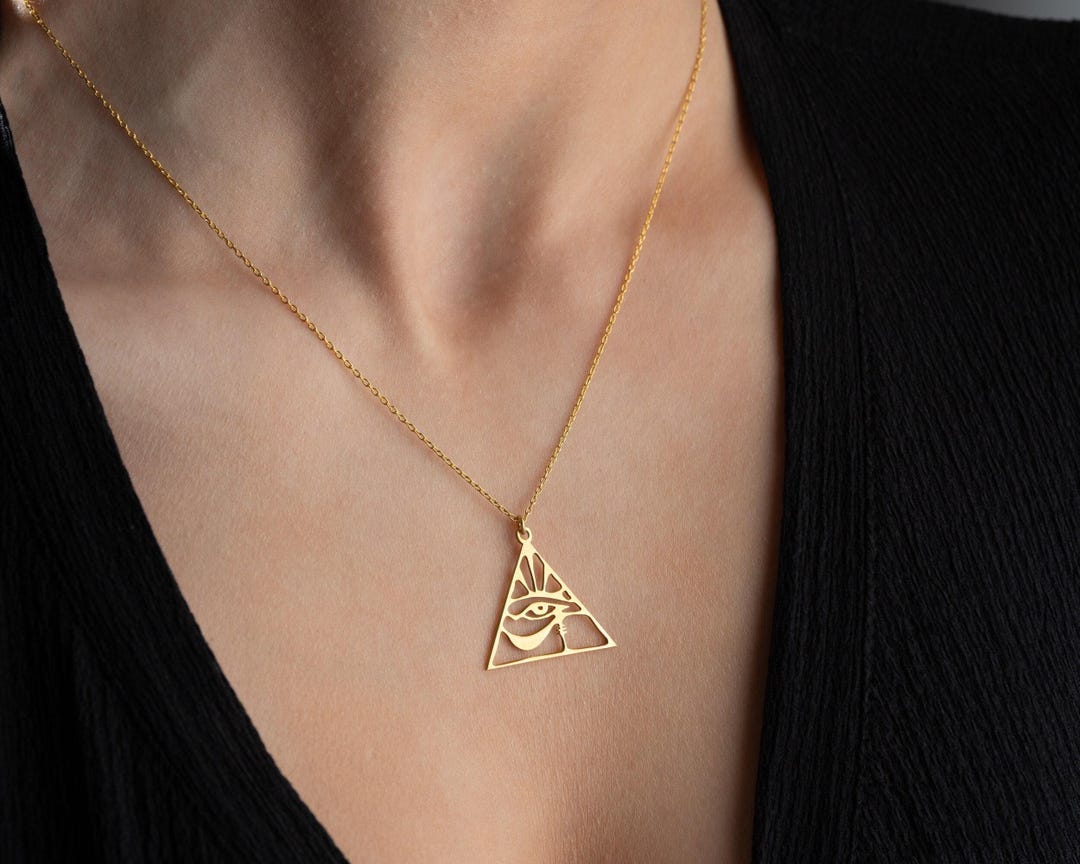 Spiritual Eye of Ra Gold Necklace Ancient Egyptian Symbolism Pendant ...