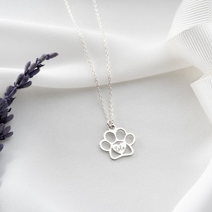 Handmade Dog Paw Gold Name Necklace Your Dog Name Necklace Handmade ...