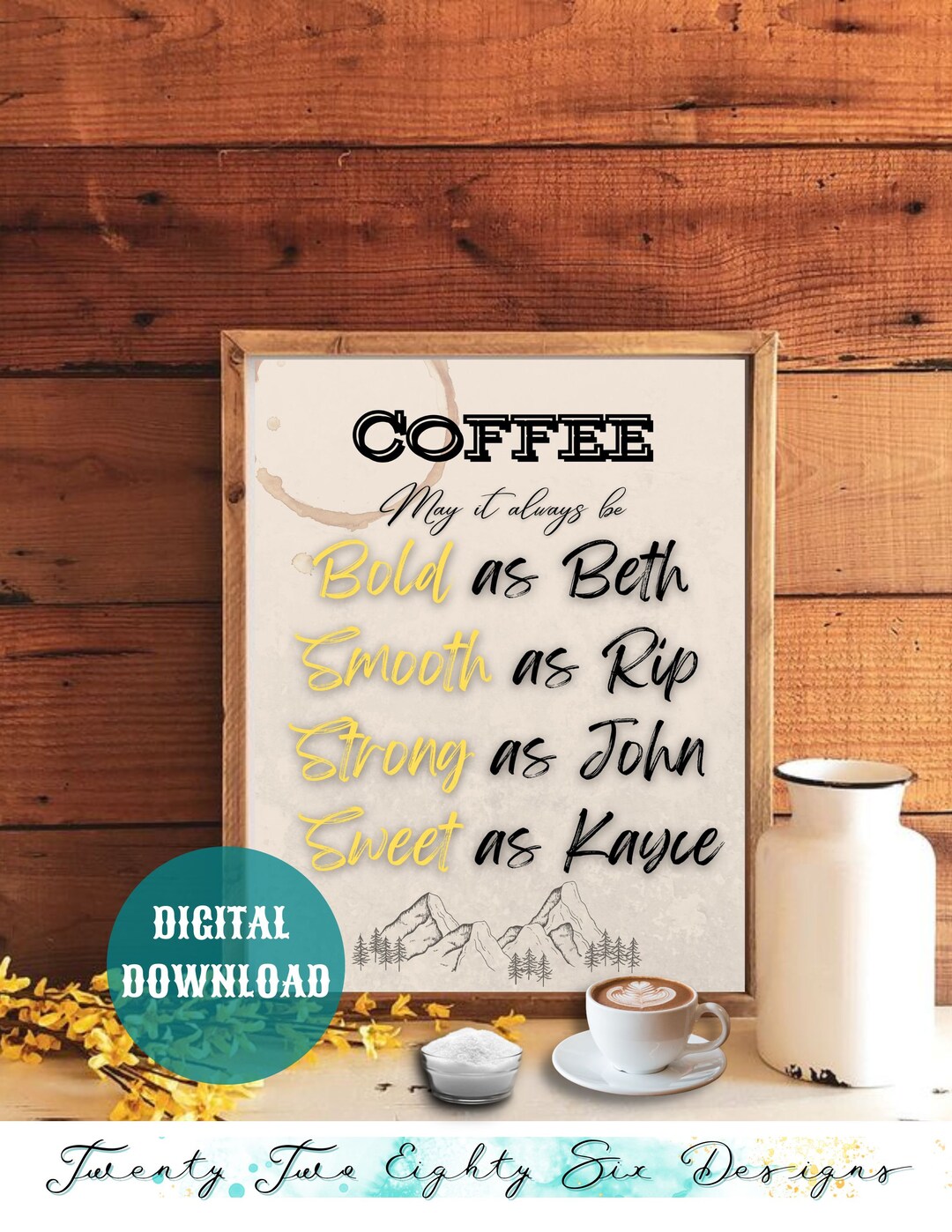 Yellowstone TV Series Rustic Coffee Bar Sign| Home Decor | Western ...