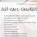 Self Care Checklist for Caregivers weekly Downloadable - Etsy