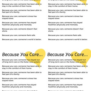 Because You Care - Caregiver Appreciation - Downloadable, Printable ...