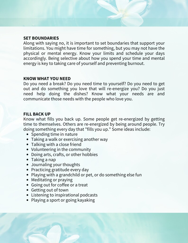 Preventing Burnout Workbook Excerpt and Checklist - Downloadable ...