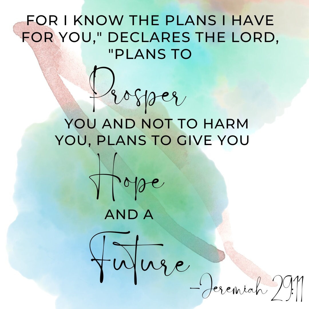 I Know the Plans I Have for You - Jeremiah 29 - Inspirational Christian ...