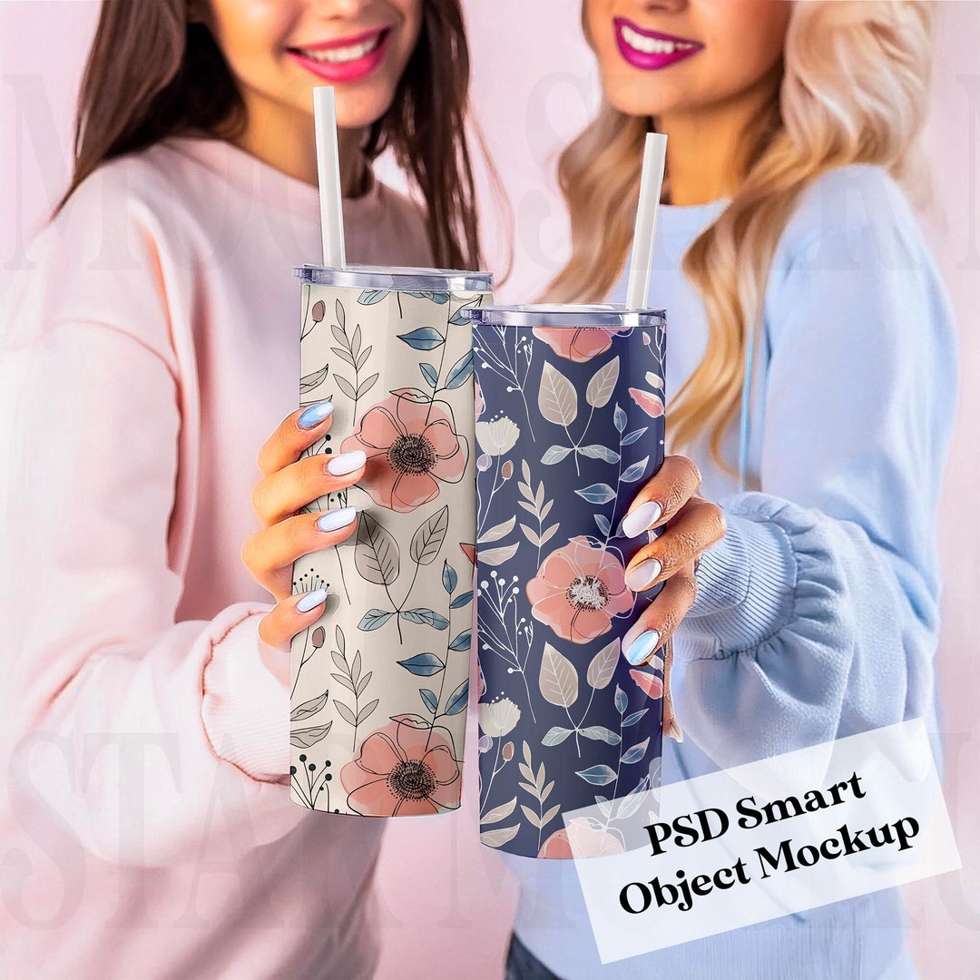 20oz Skinny Tumbler Mockup - White Maars Tumbler Mockup - Printify ...