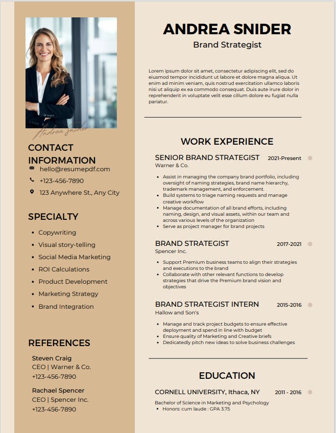 Modèle de CV | CV moderne | CV PDF | CV numérique | CV | Modèle de CV ...