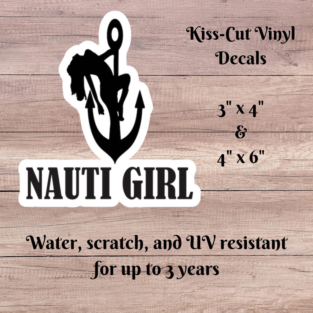 Nauti Girl Vinyl Decals - Fun Nautical Stickers, Boat Decor, Car ...