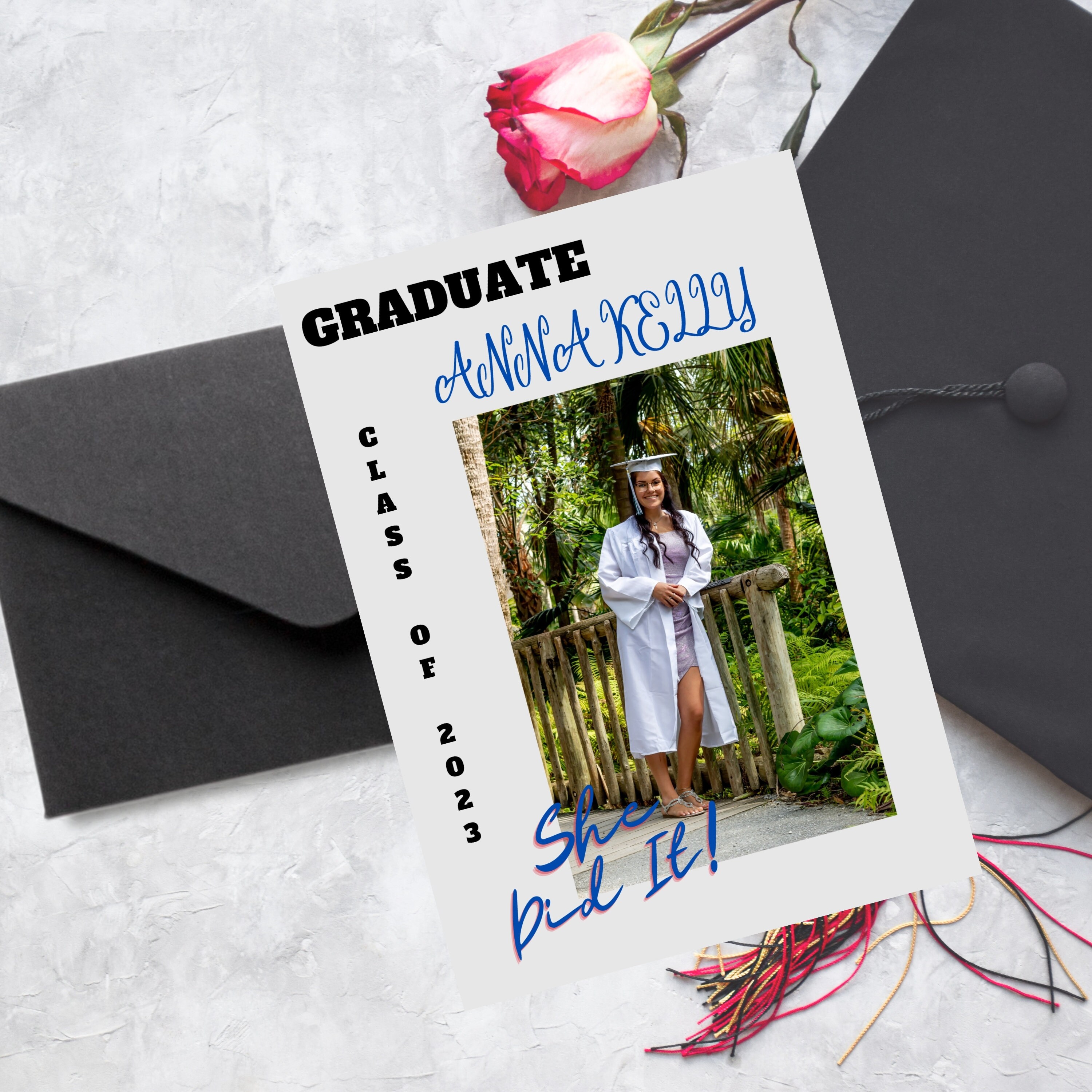 Editable Graduation Announcements With Photo – Customizable Digital ...