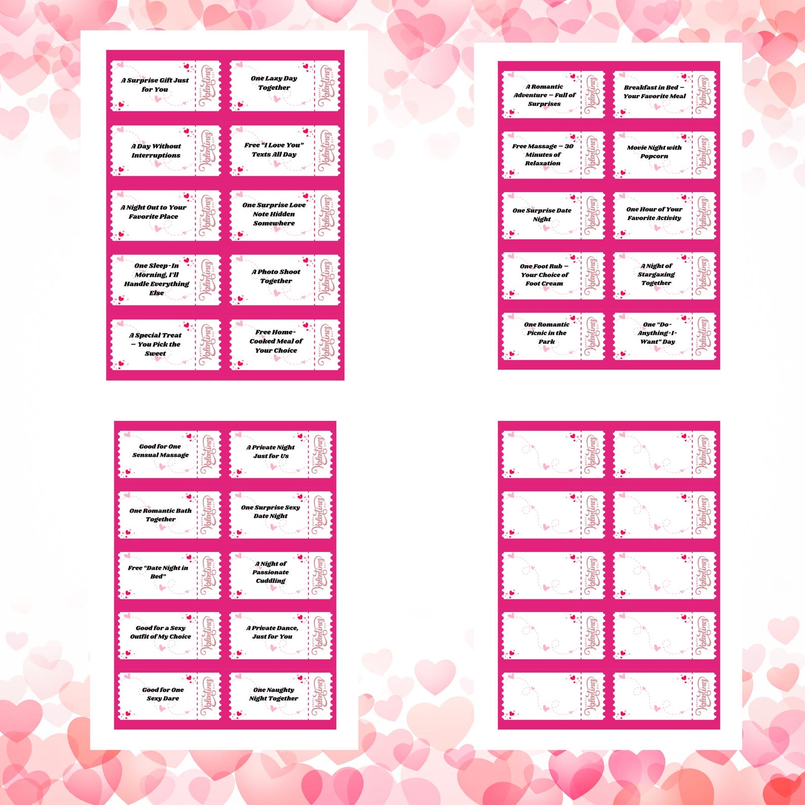 Printable Love Coupons: Romantic Date Night Gift (editable Canva ...