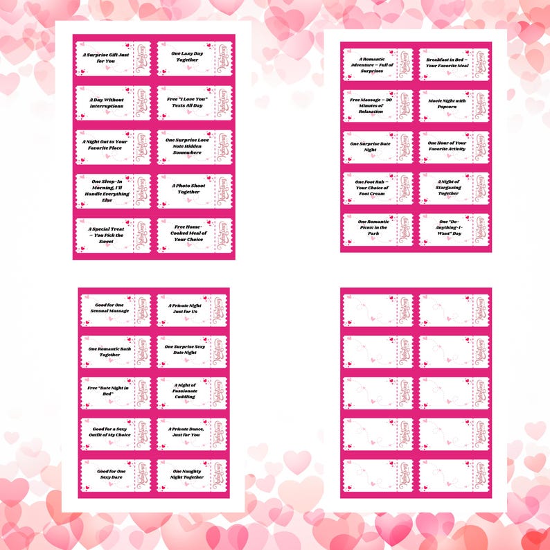 Editable Printable Valentine's Day Coupons, Printable Love Coupons ...
