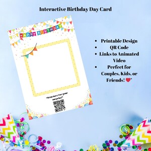 Interactive Birthday Card Printable With QR Code Fun Digital Birthday ...