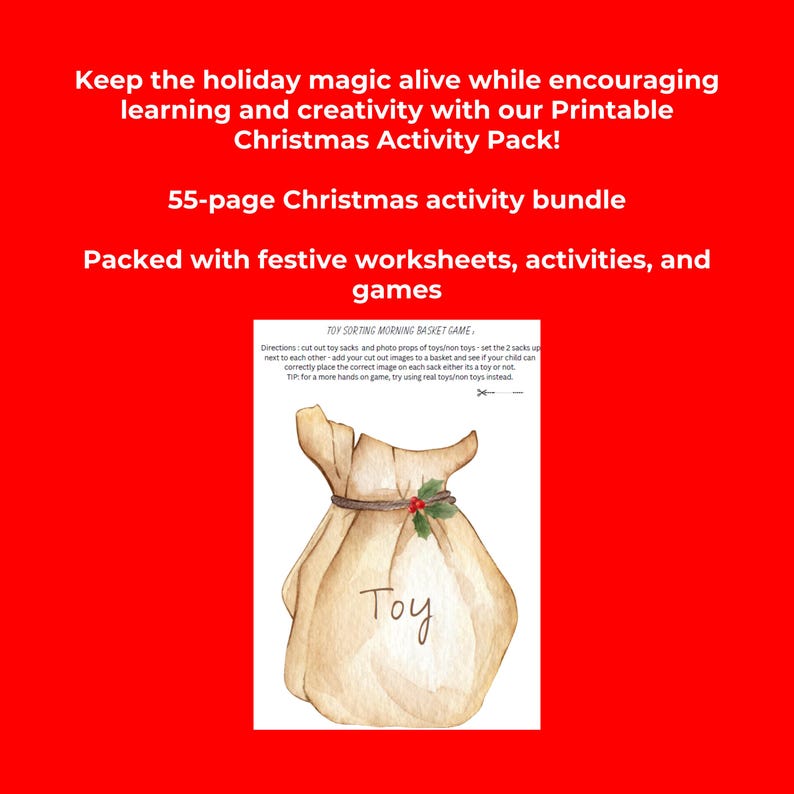 Christmas Activity Pack for Kids, Printable Holiday Worksheets, Fun ...