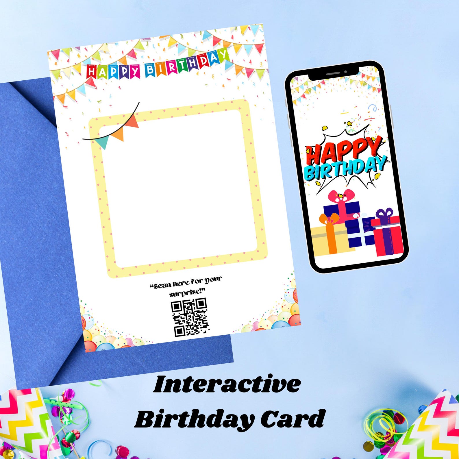 Interactive Birthday Card Printable With QR Code Fun Digital Birthday ...