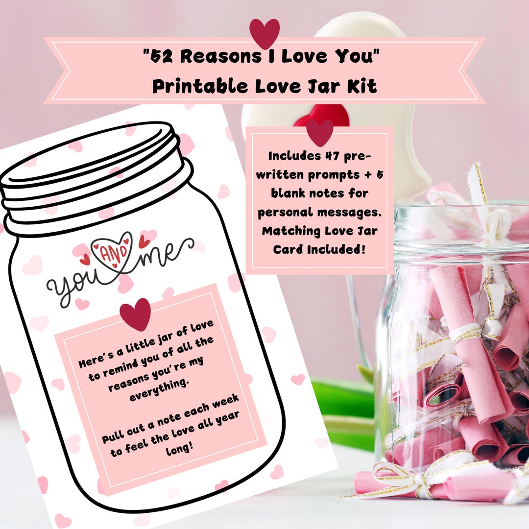 Editable Love Notes – Valentine’s Day Gift, Romantic DIY Gift, Love ...